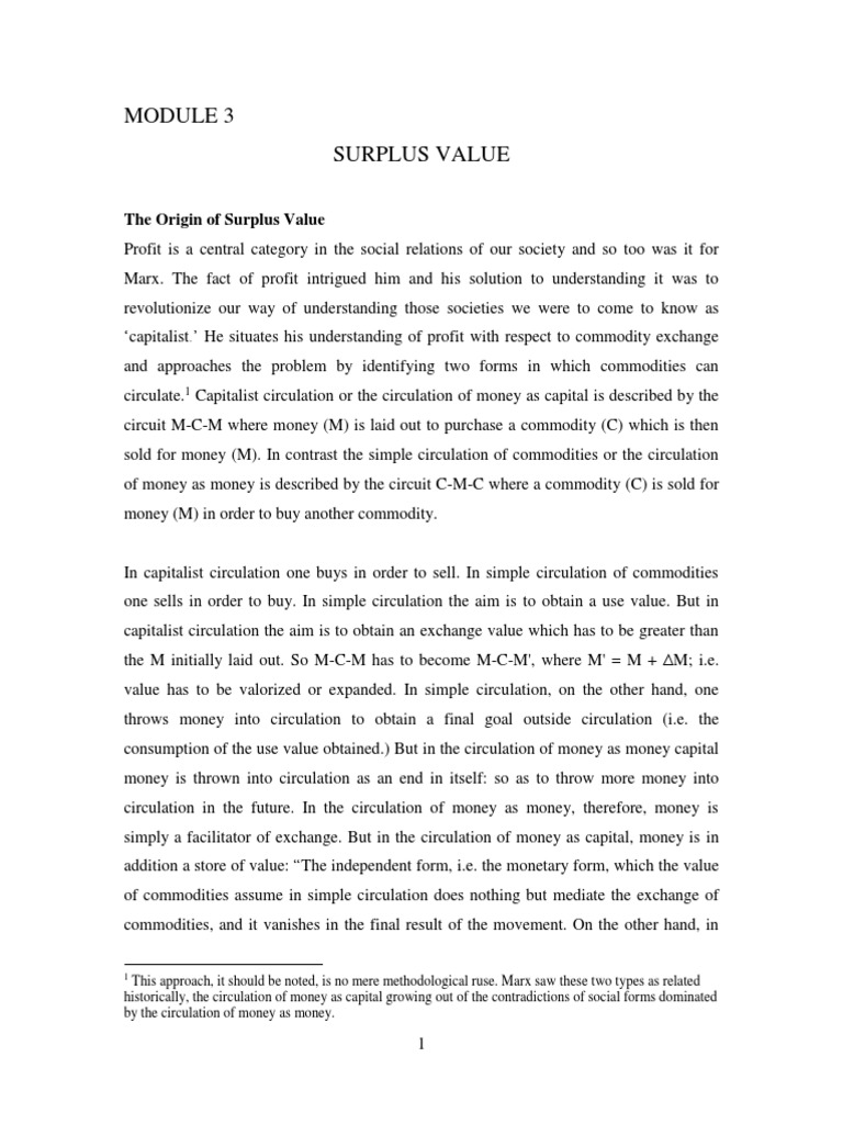 How Surplus Value Originates | PDF | Capitalism | Labour Economics