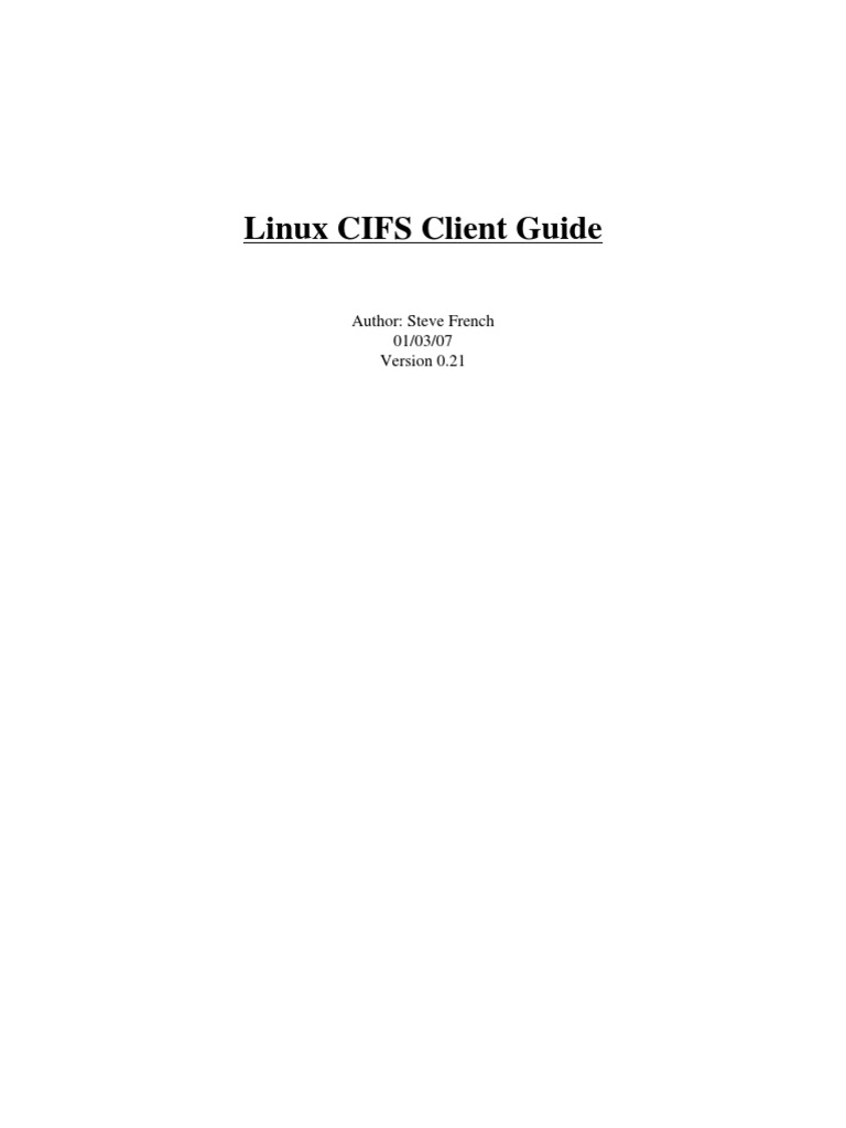 Linux Cifs Client Guide | PDF