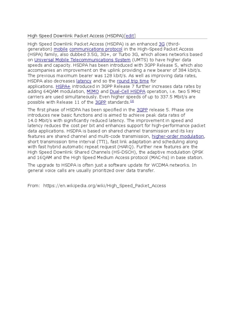 High Speed Downlink Packet Access | PDF