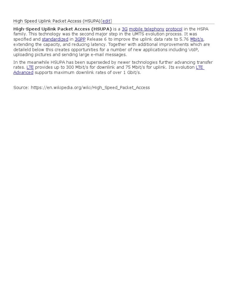 High Speed Uplink Packet Access | PDF