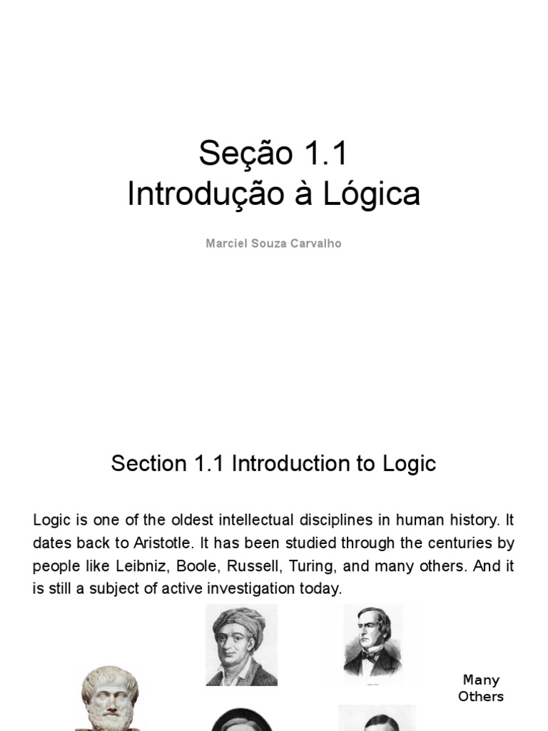 2016 - Section 1.1 - Introdução À Lógica | PDF