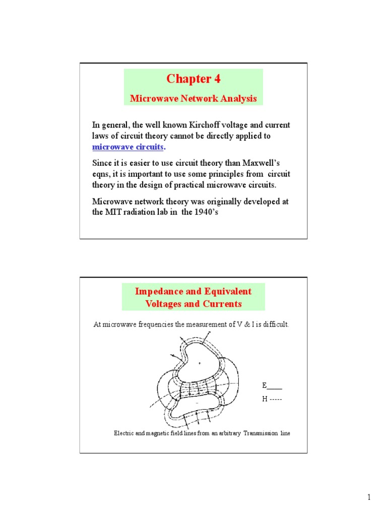 Microwave Network Analysis | PDF | Electrical Impedance | Electromagnetism
