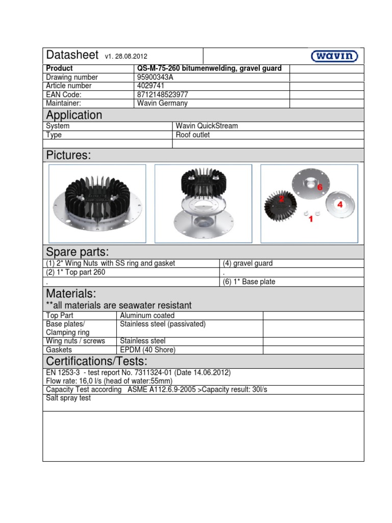 Datasheet QS-M-75-260 Bitumen Gravel Guard | PDF