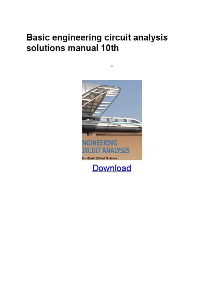 Basic Engineering Circuit Analysis Solutions Manual 10th | PDF ...