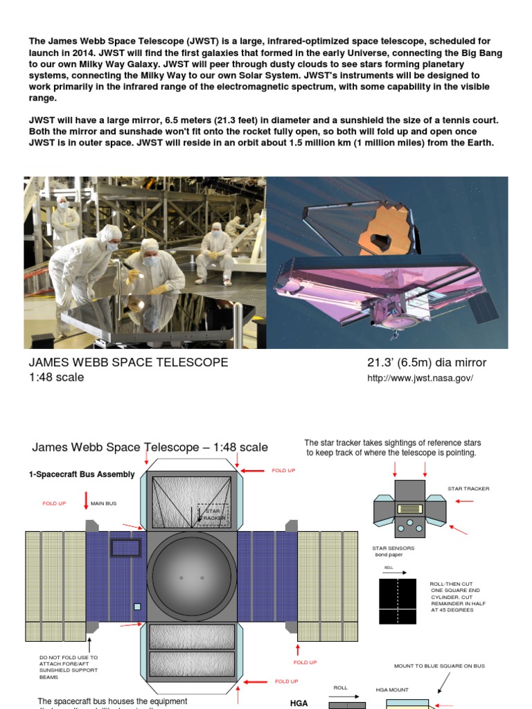 James Webb Space Telescope - 1 To 48 Scale Paper Model PDF | PDF