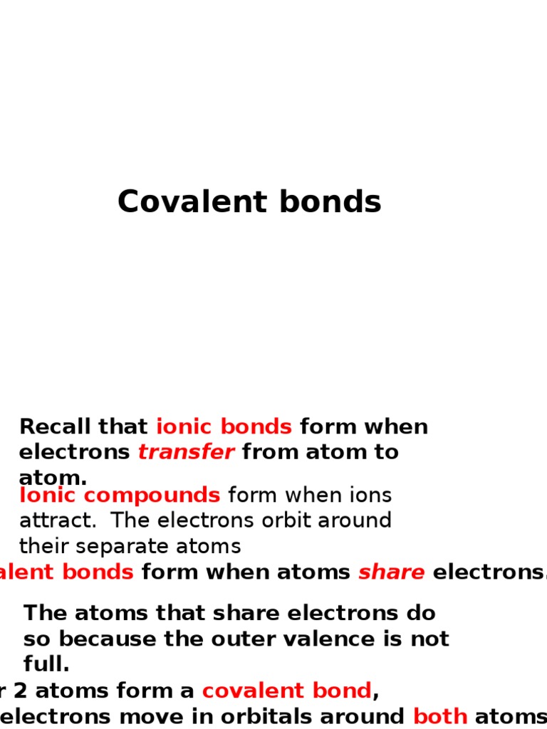 Covalent Bonds Pdf – Types Of Covalent Bonding – IXXLIQ