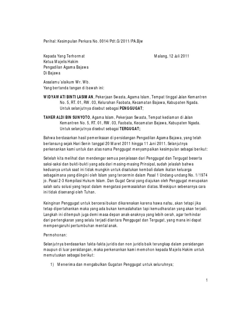 Contoh Kesimpulan Perceraian.pdf