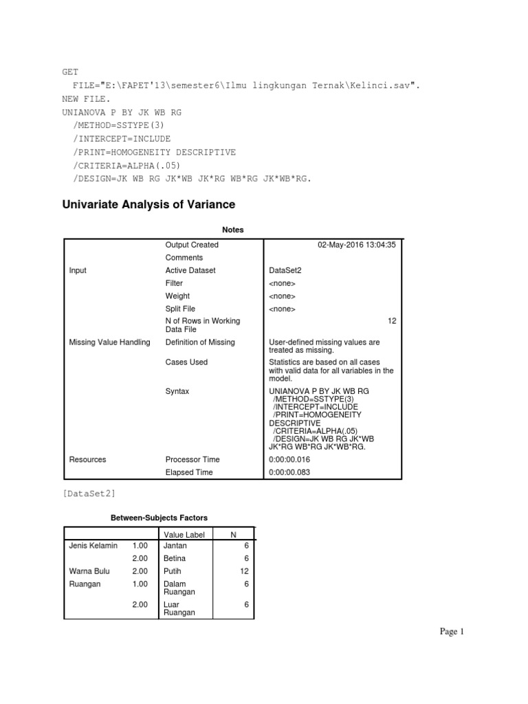 Univariate Analysis of Variance: Notes | PDF | Errors And Residuals ...