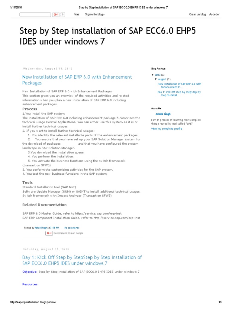SAP ECC 6.0 EHP5 Installation Guide | PDF | Windows 7 | Computing Platforms