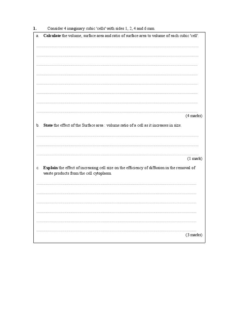 1.1 Introduction To Cells Questions | PDF