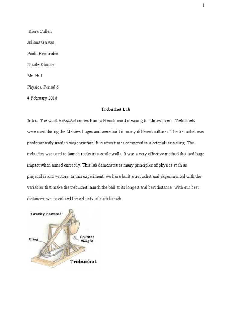 Trebuchet Lab Intro | PDF | Nature