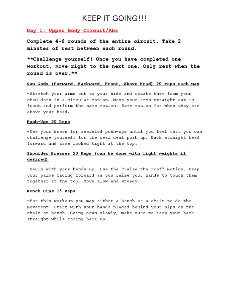 4-Day Full Body Workout Plan | PDF | Recreation | Physical Exercise