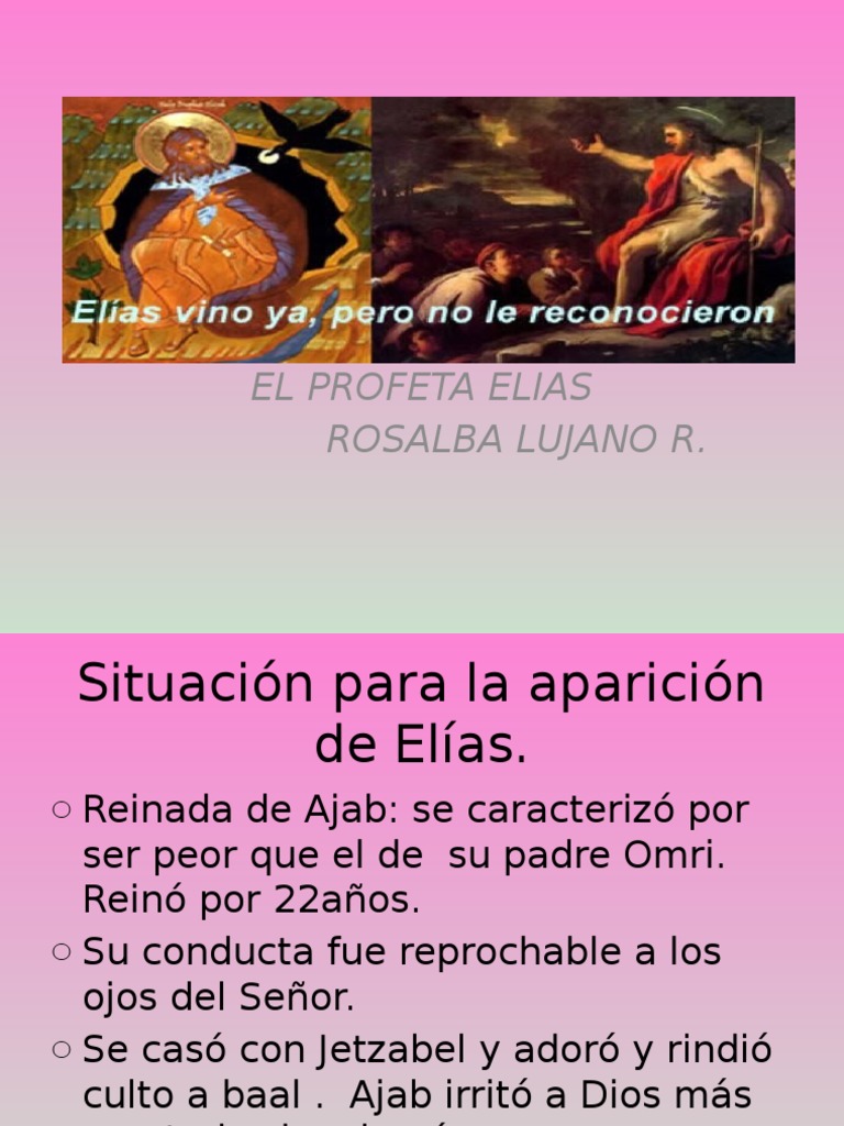 Presentación #6. Taller Biblico. Profeta Elías | PDF | Elijah | Biblia ...