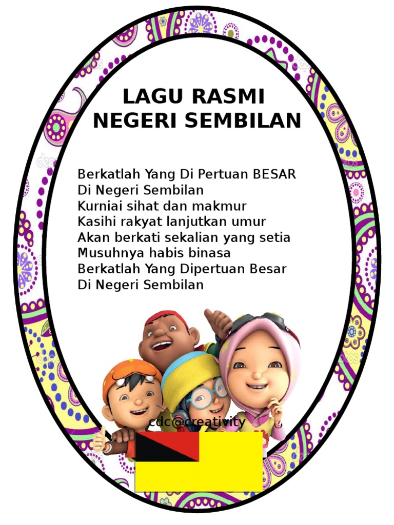 Lirik Lagu Rasmi Negeri Sembilan | PDF