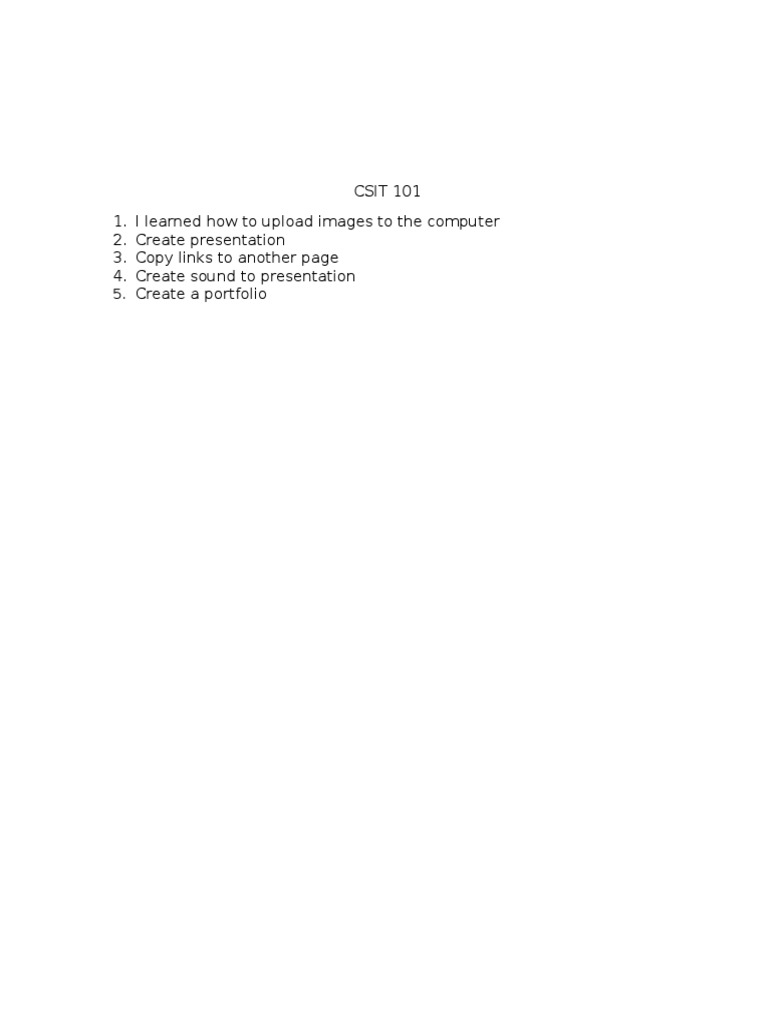 Csit 101 | PDF