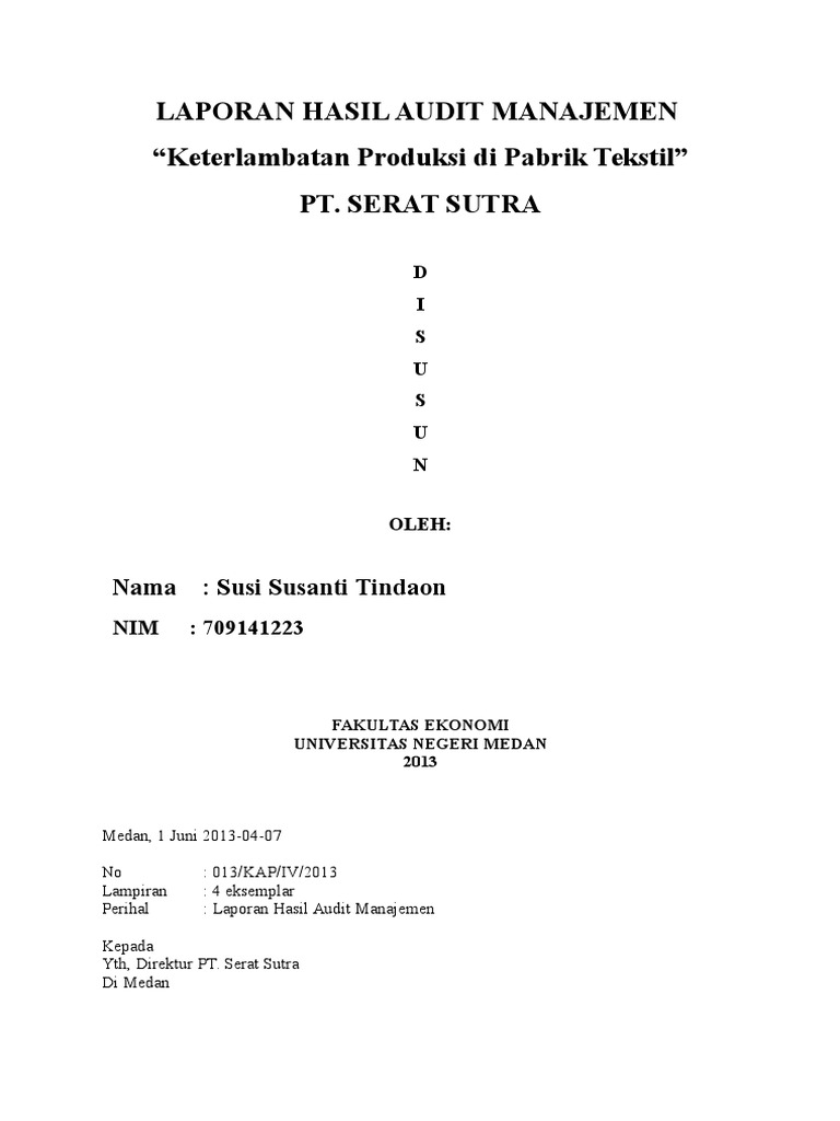 Laporan Hasil Audit Manajemen | PDF