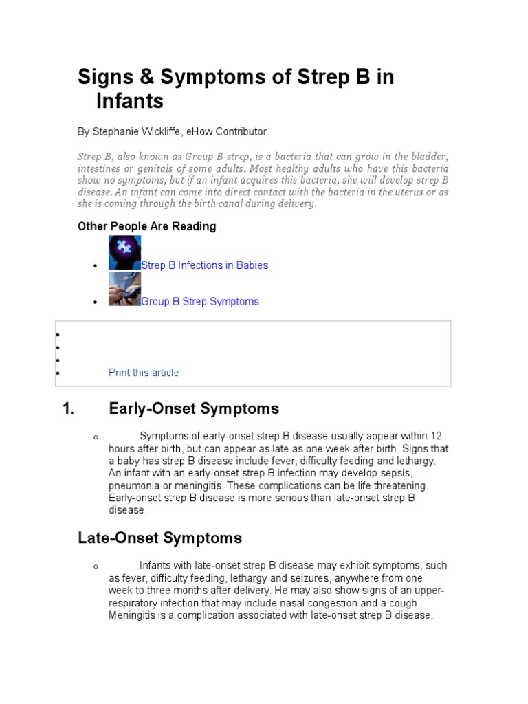 Signs & Symptoms of Strep B in Infants | PDF | Pneumonia | Streptococcus
