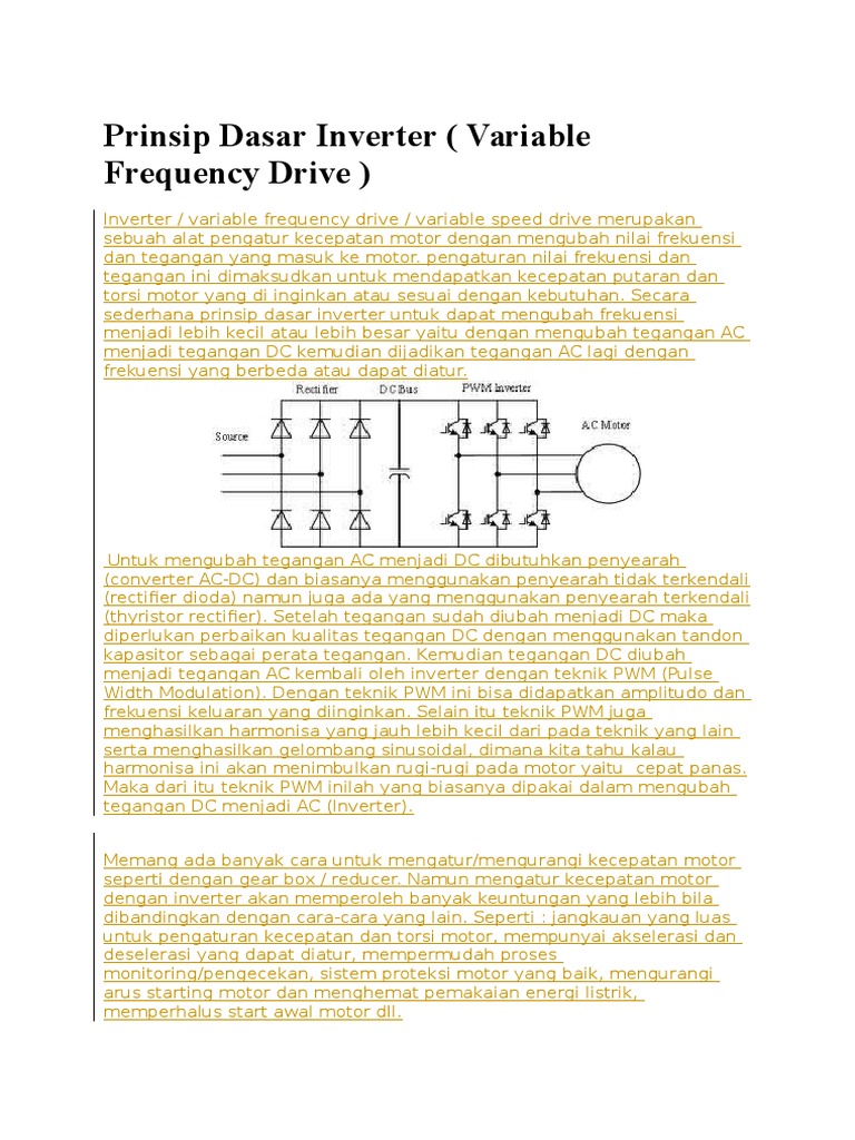 Fungsi Inverter dalam Kontrol Motor | PDF | Sains & Matematika ...