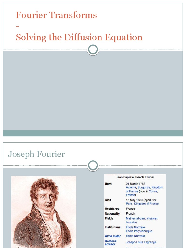 Fourier Transforms - Solving The Diffusion Equation | PDF | Fourier ...