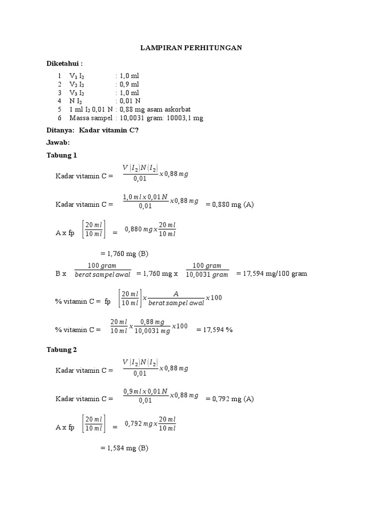Lampiran Perhitungan | PDF