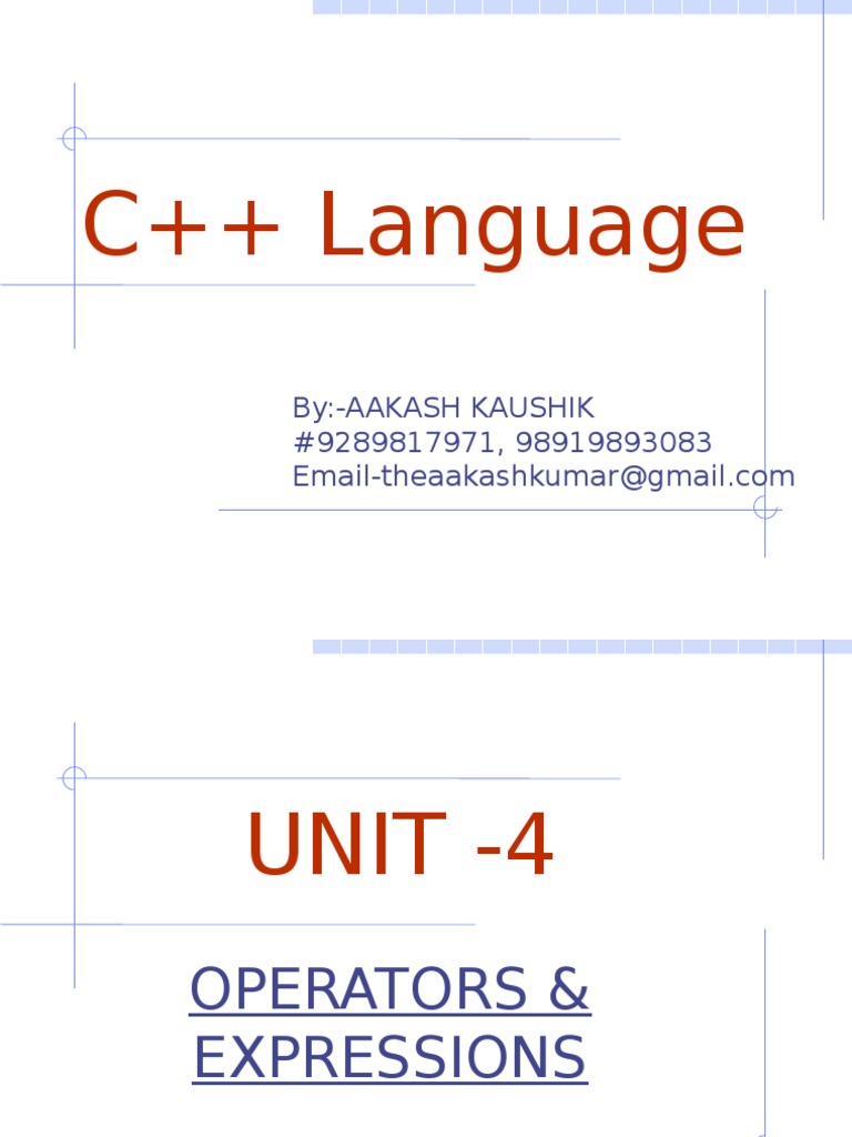 C++ Language: By:-Aakash Kaushik #9289817971, 98919893083 | PDF | Notation | Computer Programming
