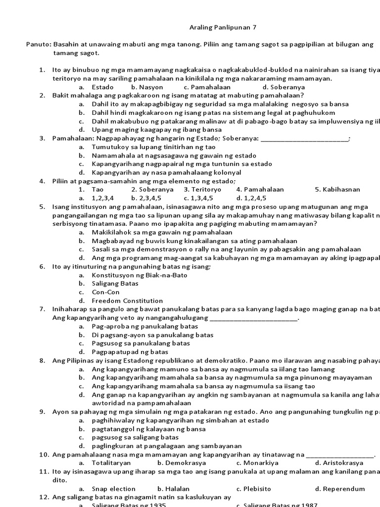 Araling Panlipunan - Grade 8 | PDF