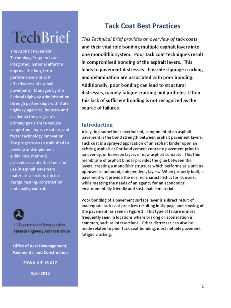 Tack Coat Best Practices PDF | PDF