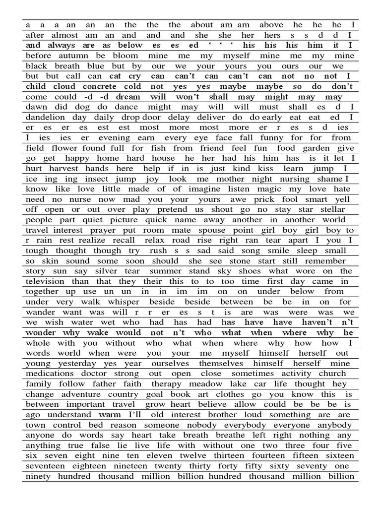 Magnetic Poetry Words | PDF | Nature