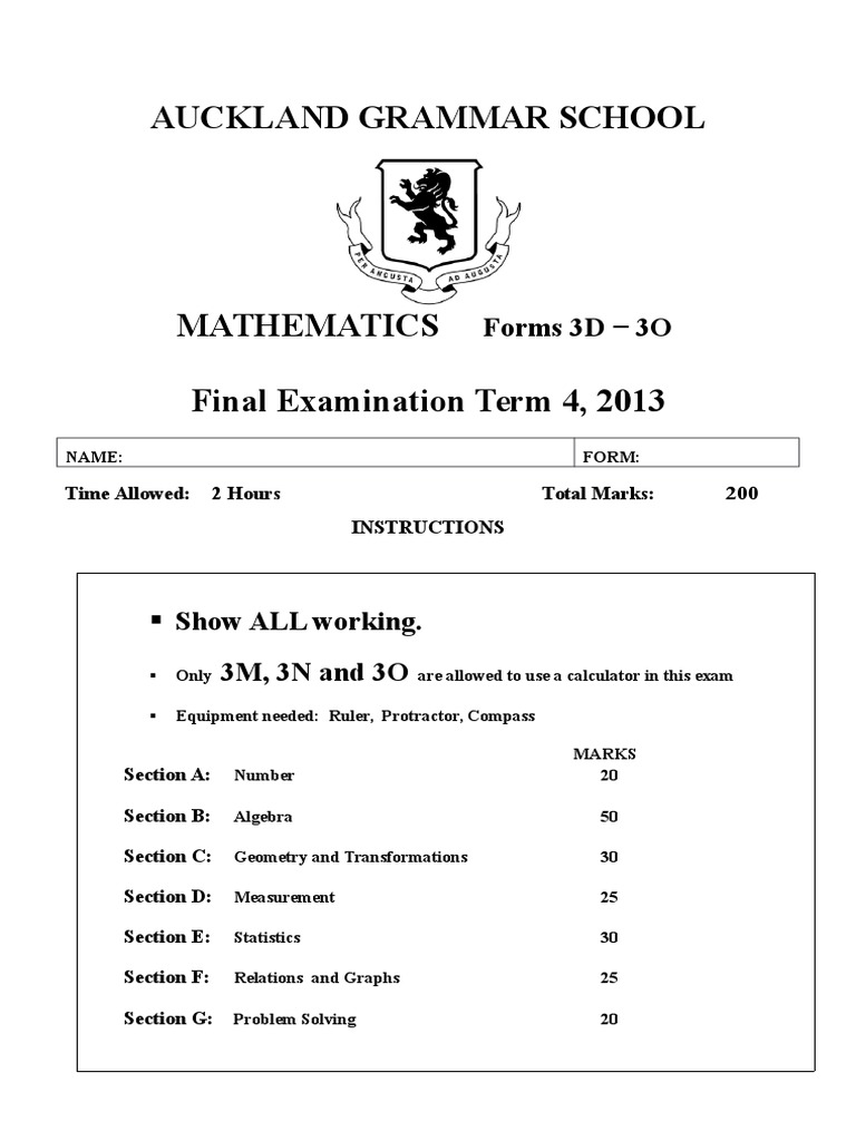 Maths Revision Year 9 | PDF | Chart | Elementary Geometry