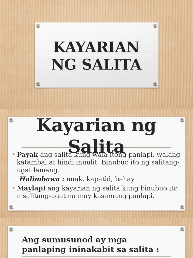 Kayarian NG Salita | PDF