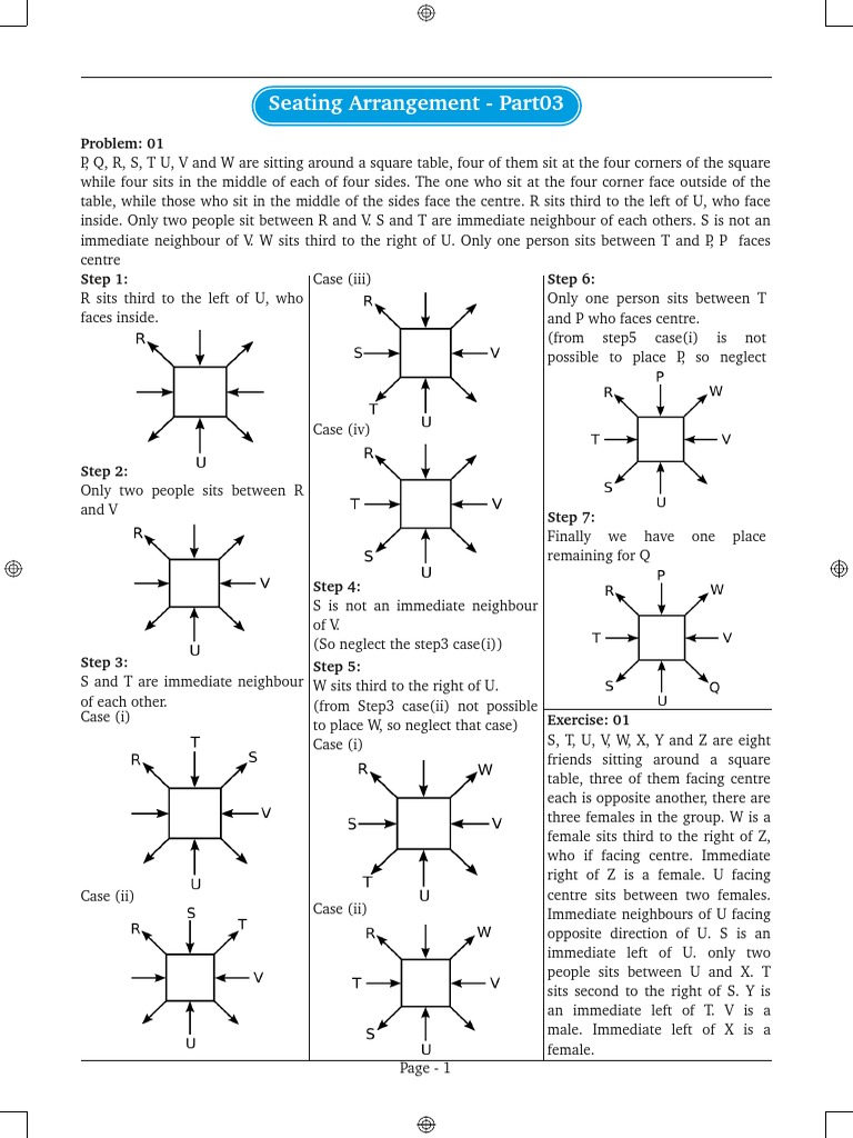 Seating Arrangement Part03: Problem: 01 | PDF