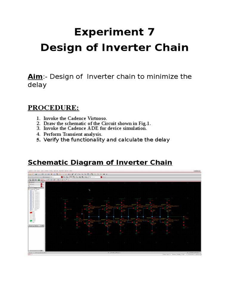 Experiment 7 Design of Inverter Chain: Procedure | PDF