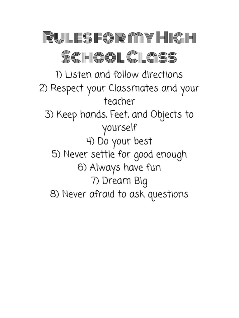 Classroomrules | PDF