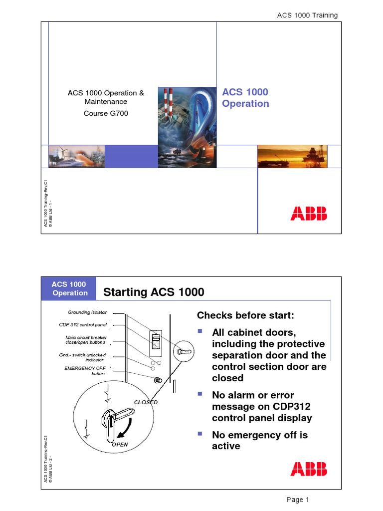 VFD System 08 ACS1000 Operation | PDF | Switch | Equipment