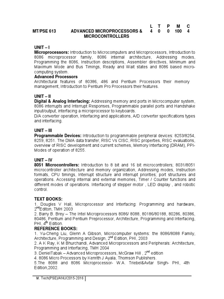 Advanced Microprocessors & Interfacing | PDF