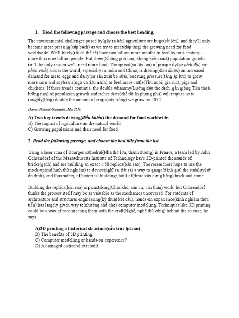 IELTS Reading Choose The Heading | PDF | Phonics | Estuary