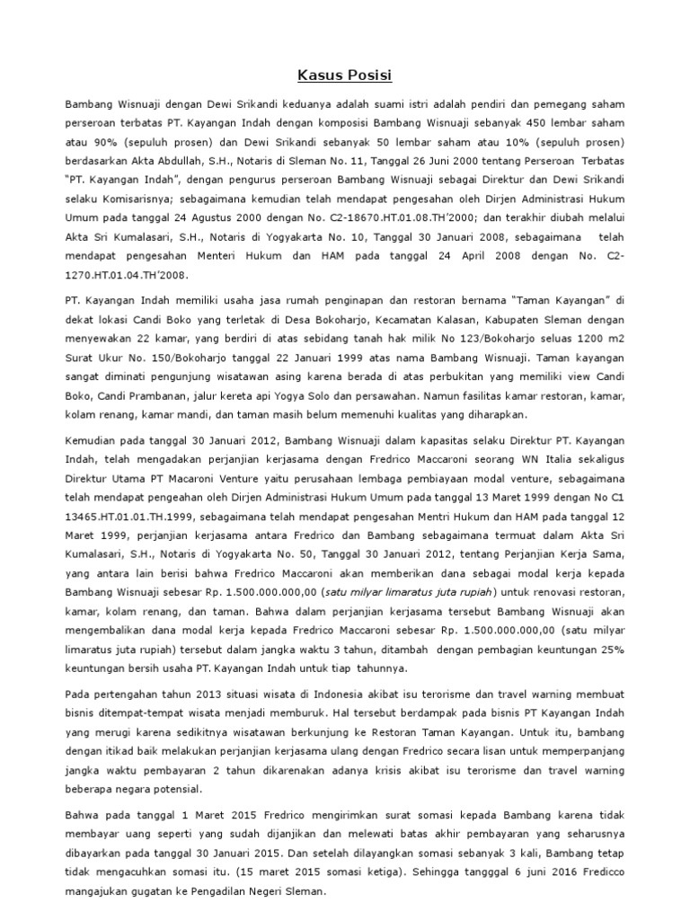 Kasus Posisi Perdata | PDF