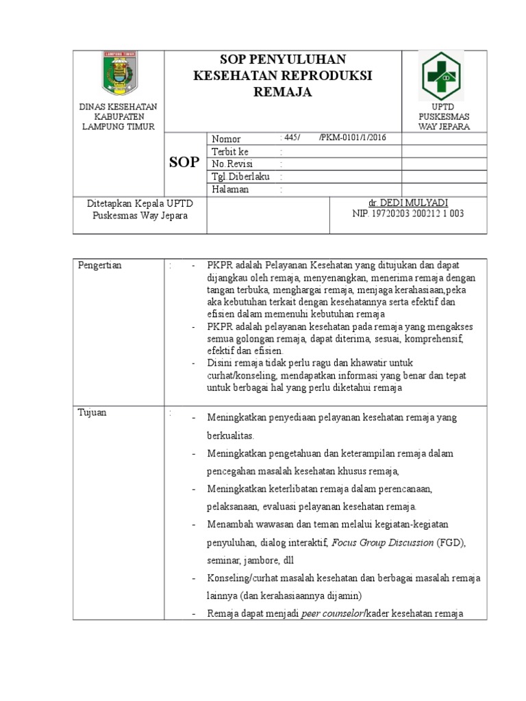 SOP Pembinaan Sekolah Ungg PKPR | PDF