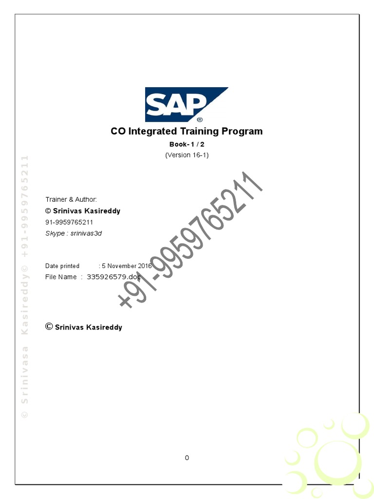 CO - Stepbystep Config & User Manual Part 1 | PDF | Valuation (Finance ...