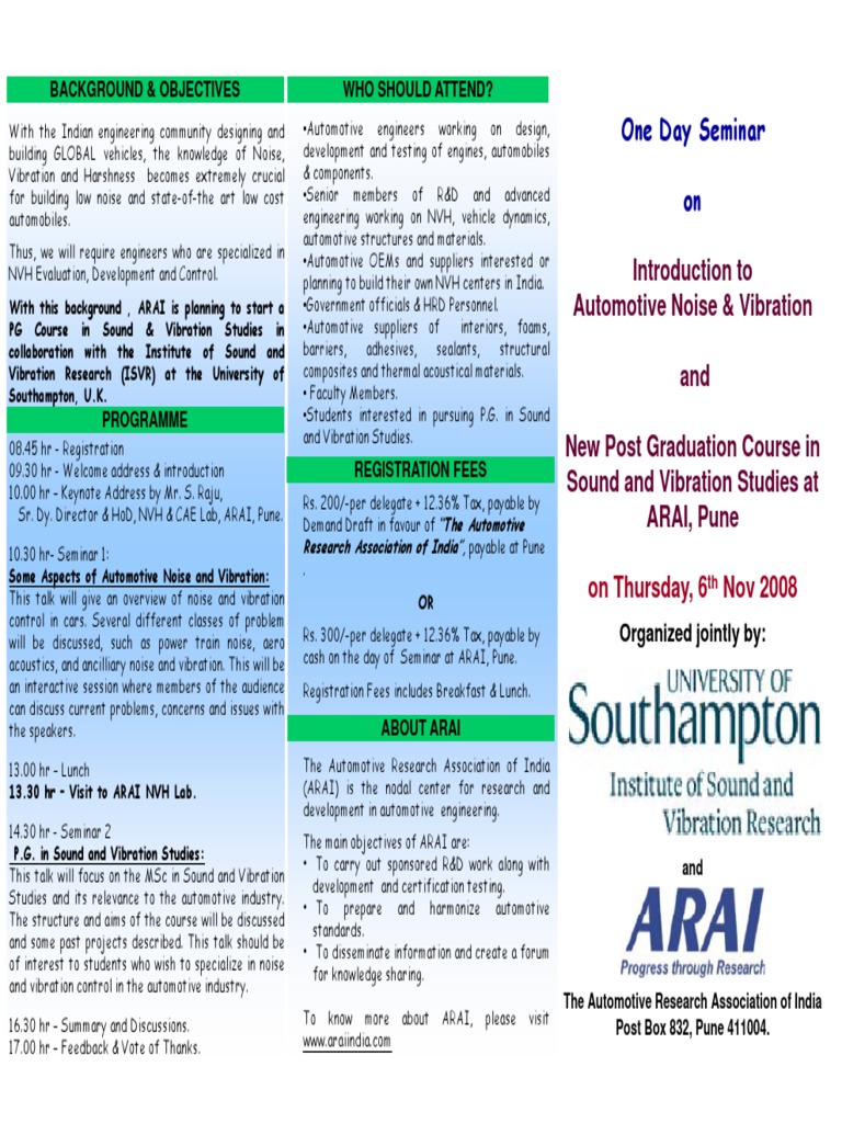 Introduction to Automotive NVH | PDF | Acoustics | Lecturer