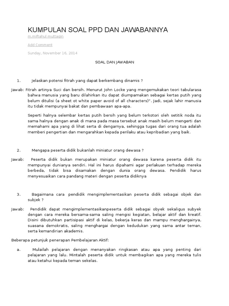 Soal PPD | PDF