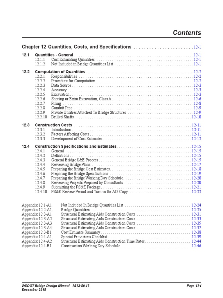 Chapter 12 Quantities, Costs, and Specifications | PDF | Deep ...