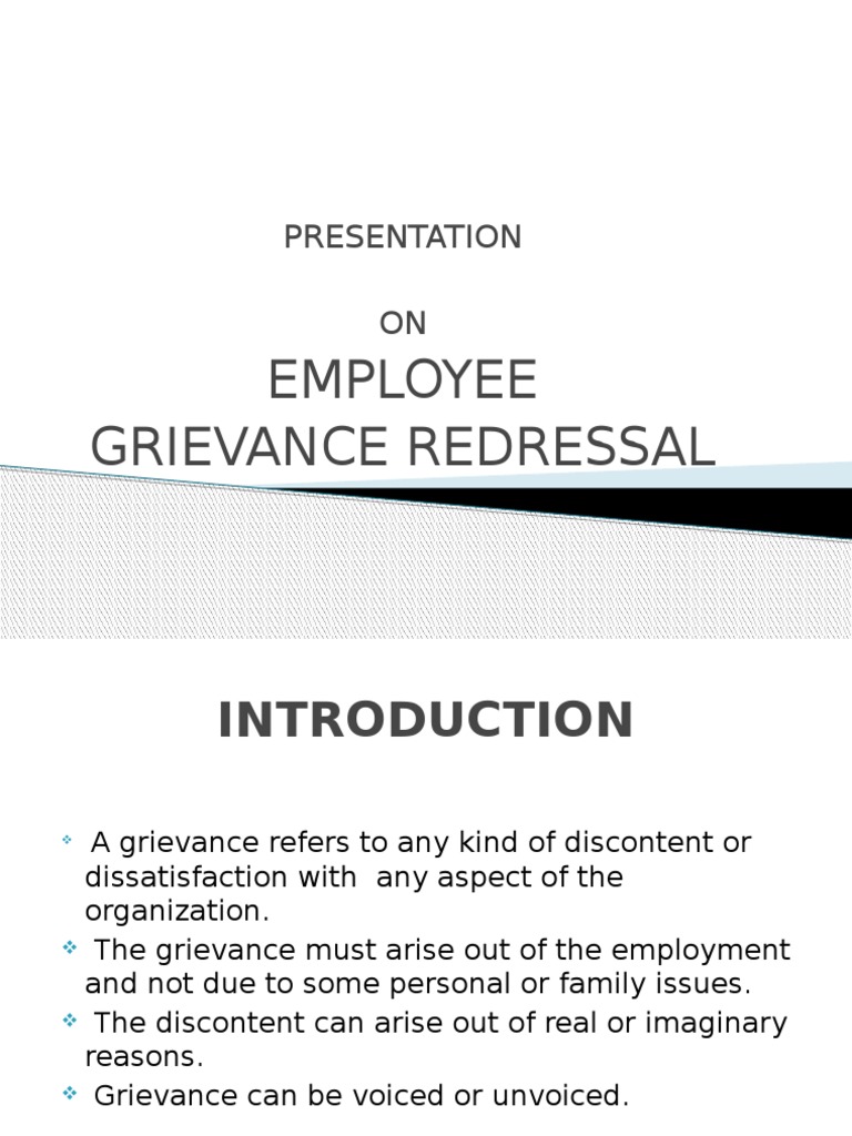 Employee Grievance Redressal: Presentation ON | PDF