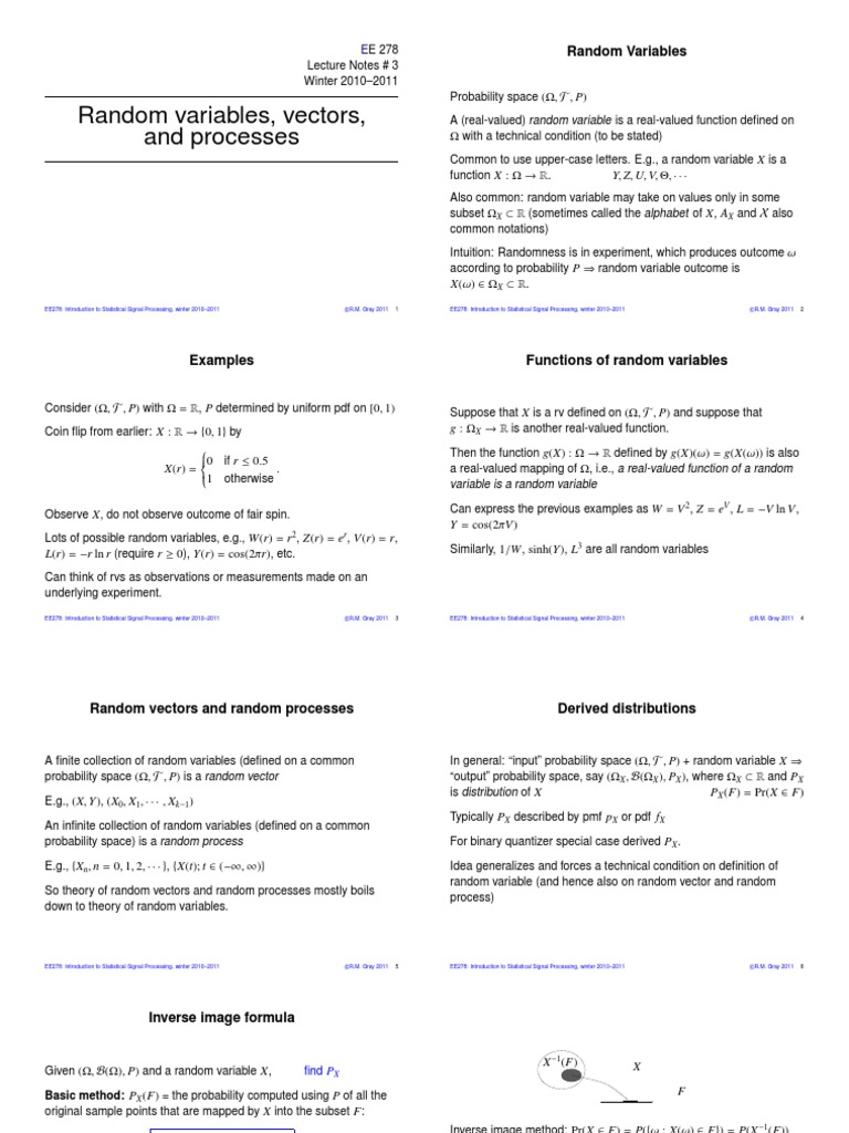 Random Variables, Vectors, and Processes | PDF | Random Variable ...