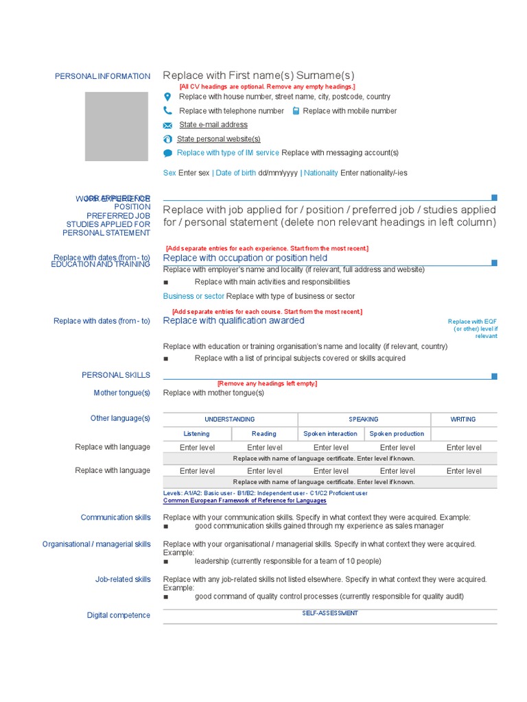 CV Template | PDF | Communication | Computing