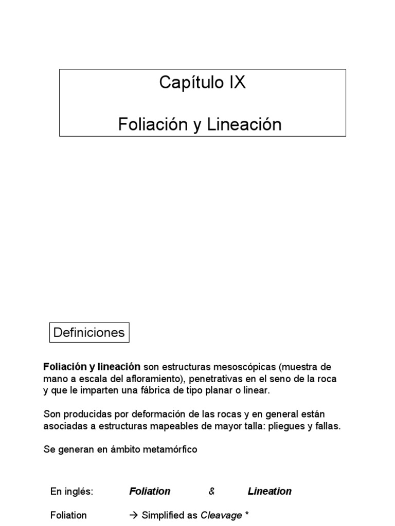 Capítulo IX Foliación y Lineación | PDF | Geology | Science