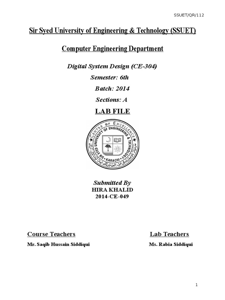 Sir Syed University of Engineering & Technology (SSUET) Computer ...