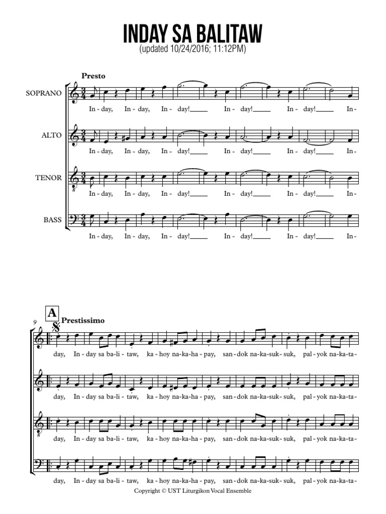 Inday Sa Balitaw - Full Score | PDF
