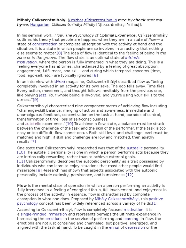 Discovering the Flow State | PDF | Flow (Psychology) | Applied Psychology