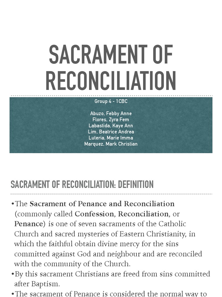 Sacrament of Reconciliation Report | PDF | Penance | Confession (Religion)